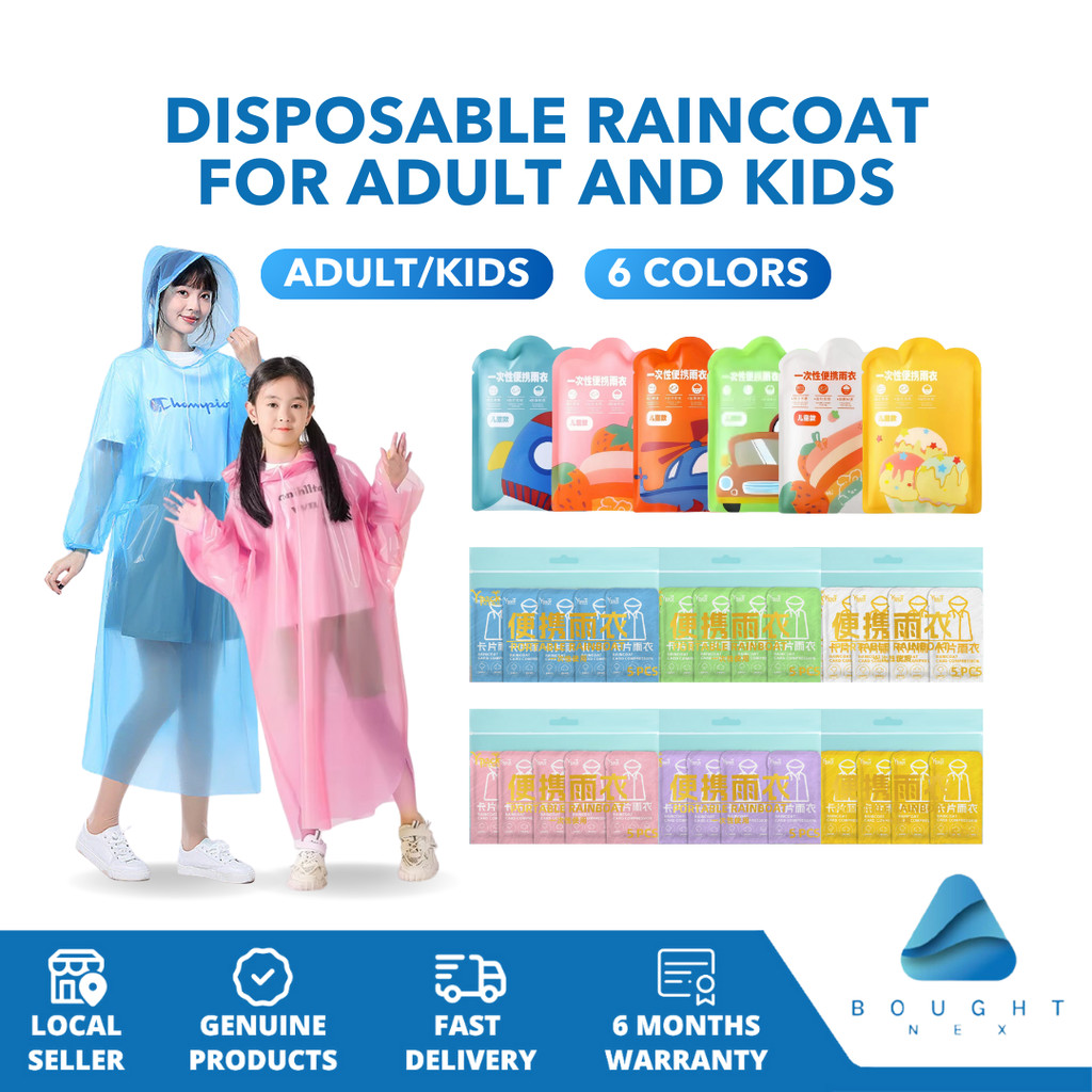 Disposable Raincoat for Adult and Kids – Lightweight, Waterproof ...