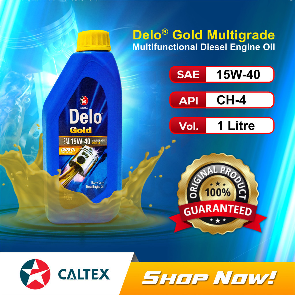 Caltex Delo Gold Multigrade SAE 15W40 15w-40 4L Car Engine Oil Synthetic Diesel Motor Fast ship ...
