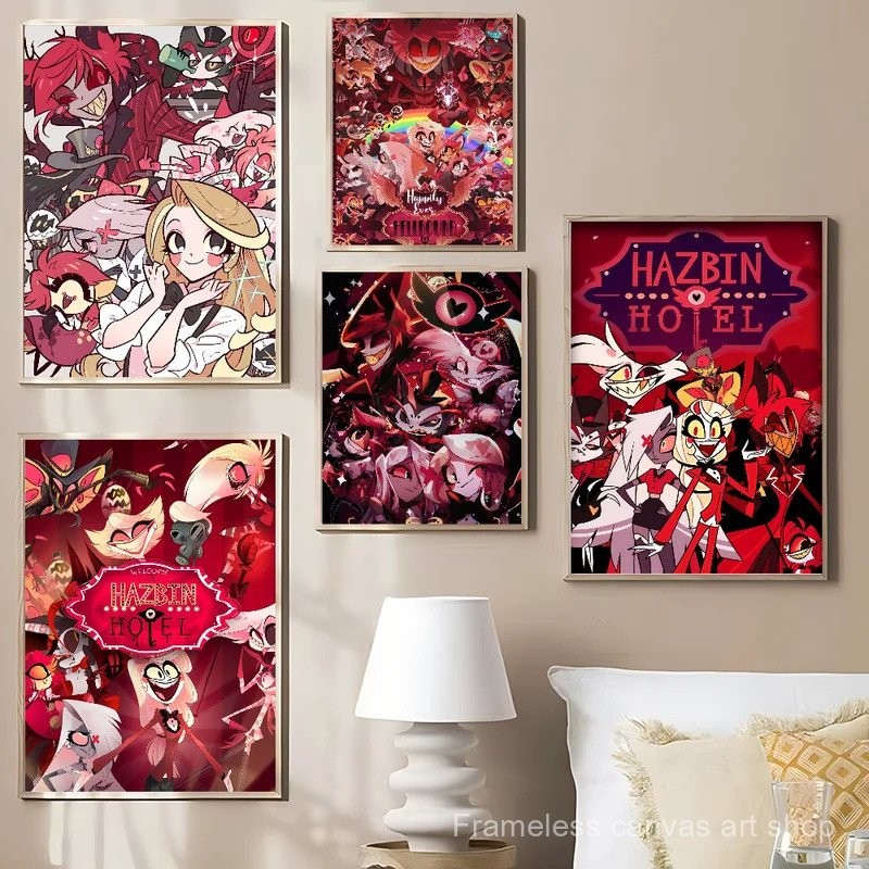 H-Hazbin Hotel Cartoon Poster Classic Retro Poster Hd Room Decoration ...