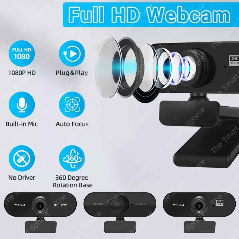2K HD Webcam 1080P Full HD Video Calling USB 720P Web Camera With Noise ...