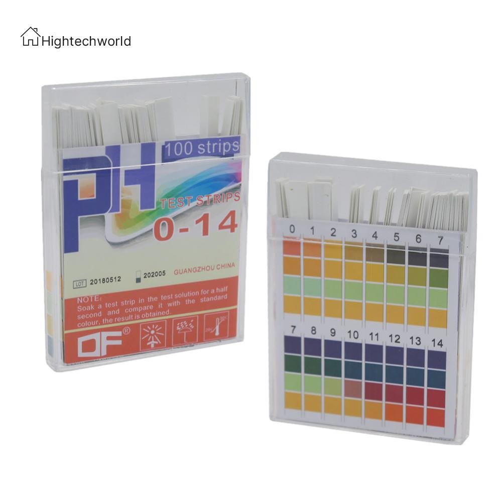 100pcs/set 0-14 pH Test Strips Alkaline Acid Indicator Paper Water ...