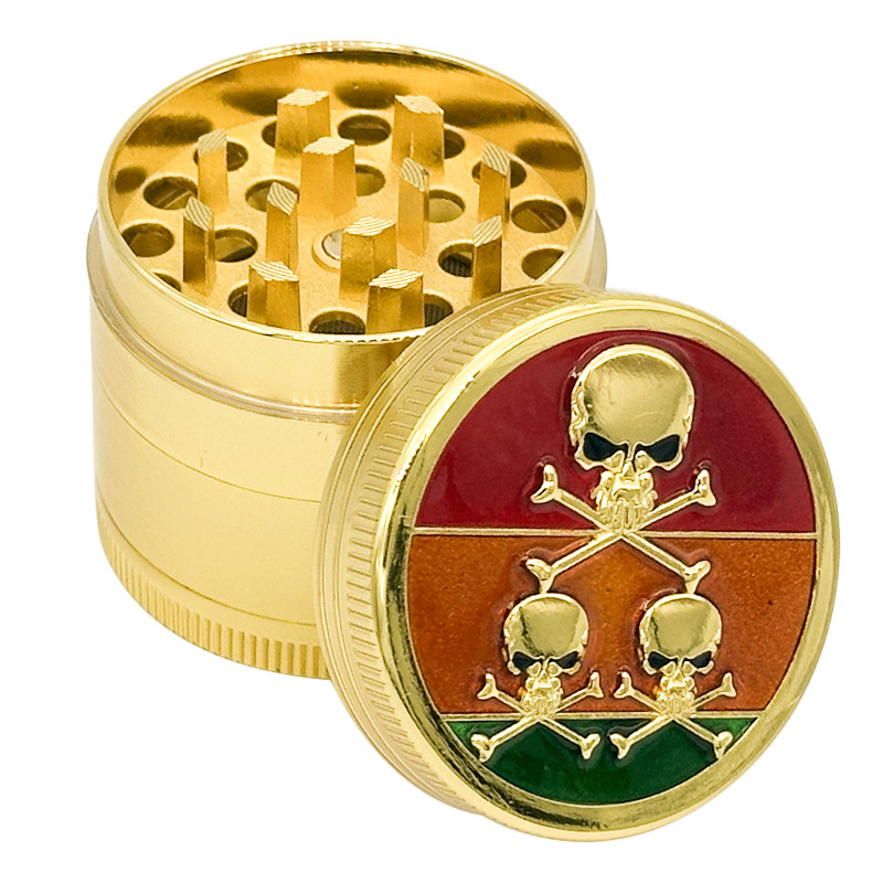 4-Layer Golden Skull Grinding Machine 40mm Metal Zinc Alloy Grinding ...