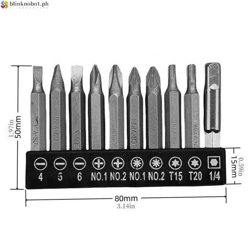 Hex Power Driver Bit Set of 10 Pieces Including Extension Rod and ...