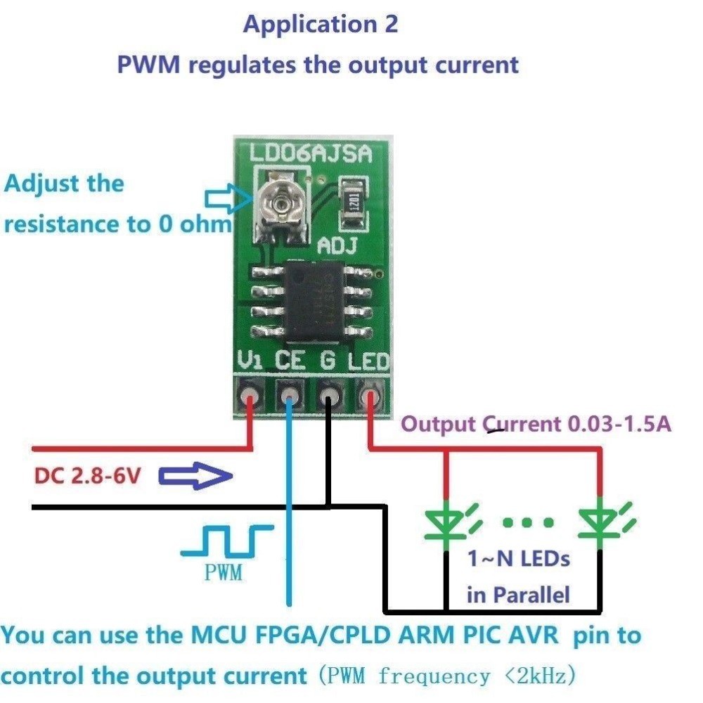 New DC 3V 3.3V 3.7V 4.2v 3.2v 5V 6V Adjustable LED Driver PWM DC-DC ...
