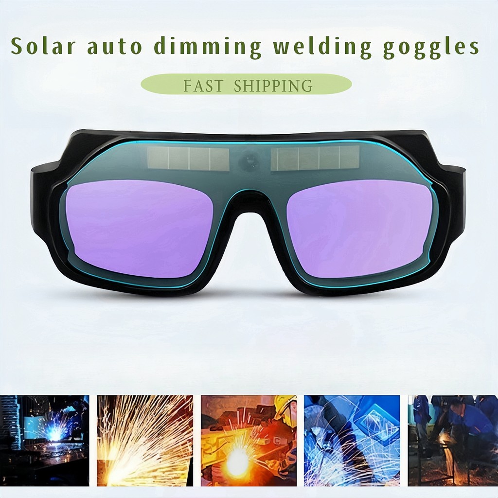 Solar Powered Safety Goggles Auto Darkening Welding Eyewear Eyes ...
