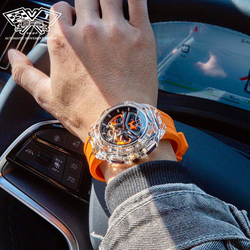 Svj Square Black Samurai Watch Multifunctional Luminous High-End Sports ...