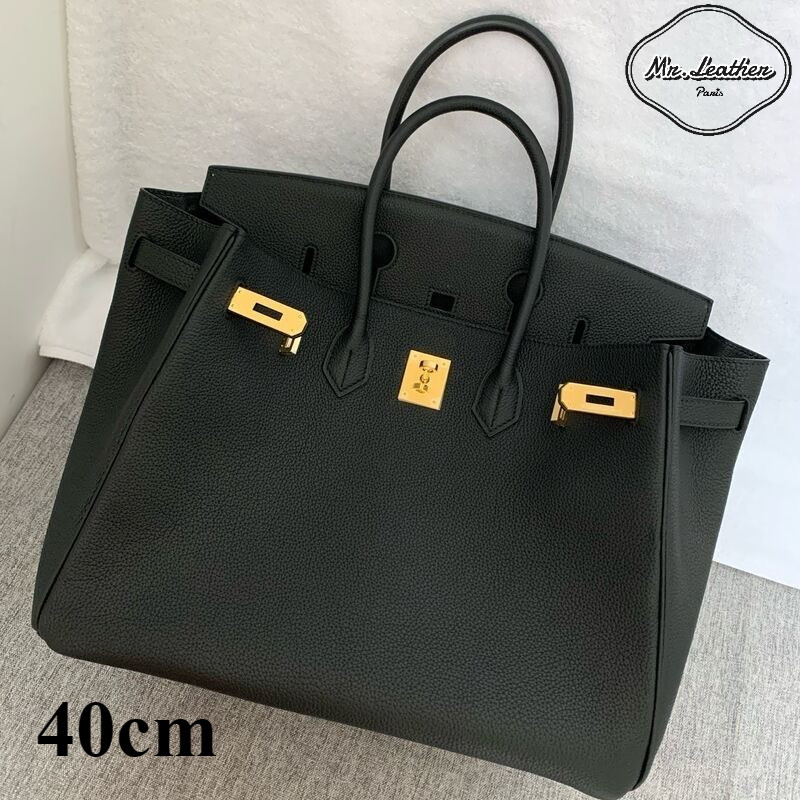 [Mr. Leather] Cowhide Handbag Large Size 40 Lychee Pattern Bir kin Bag ...