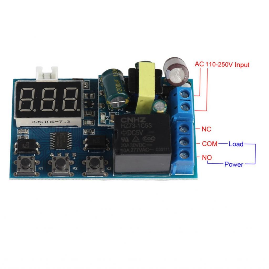 Relay Timer Module 1 Way Adjustable Trigger Delay Cycle Timing PCB Switch with LED Digital ...