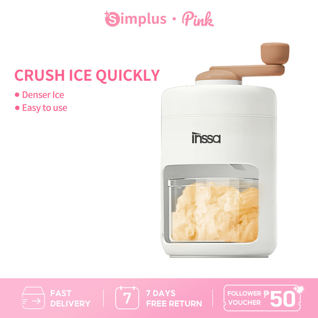 SimplusPink Shaved Ice Machine Home Small Ice Crusher DIY Homemade ...