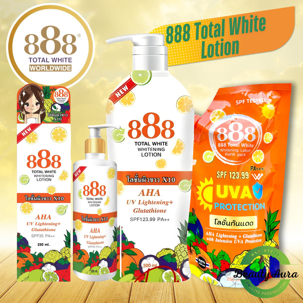 888 Total White Whitening Lotion with SPF 35 PA++, AHA, UV Whitening ...
