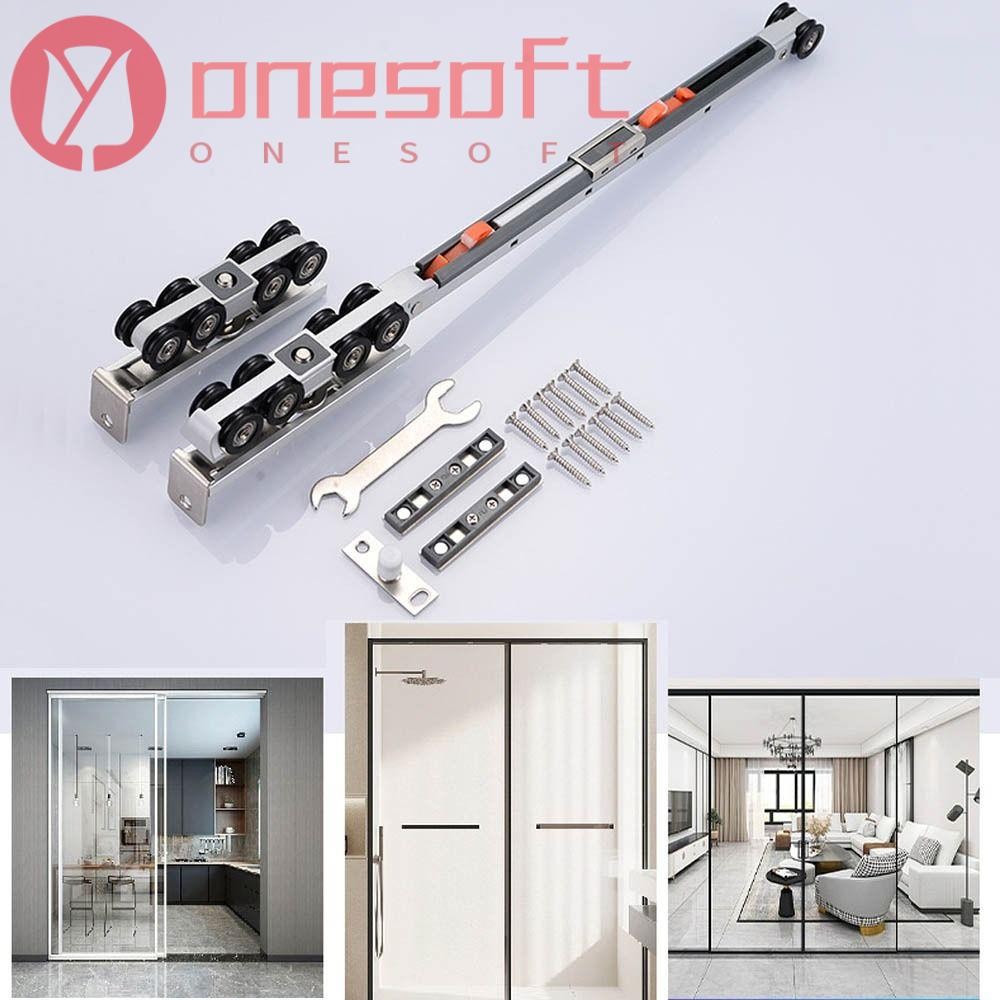 ONE-SOFTNESS Sliding Door Wheel, Metal Wardrobe Rail Track Full Set ...