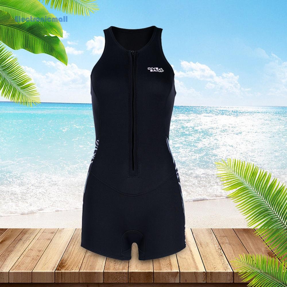 2MM Neoprene Women Wetsuit with Front Zip One Piece Swimsuit Sun Protective One-piece Bathing ...