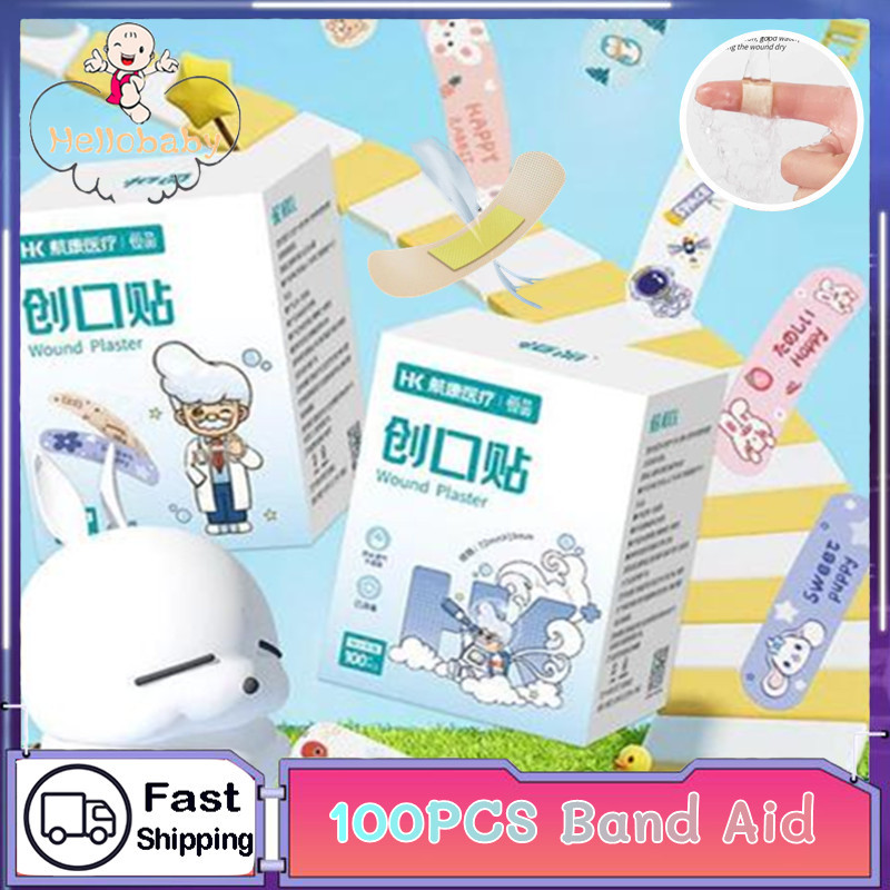 100PCS Cartoon Waterproof Band Aid Transparent Invisible Anti-Bacterial ...