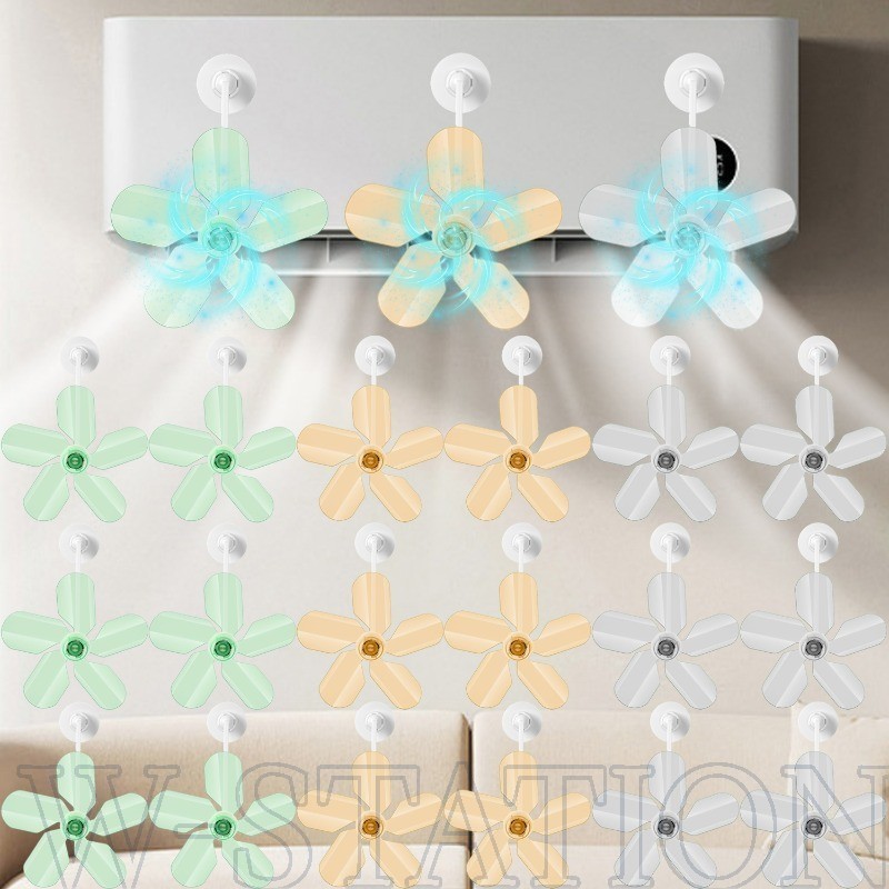 3Pcs Wall Mounted Conditioning Guide Fan - Windmill Shaped Anti Direct ...
