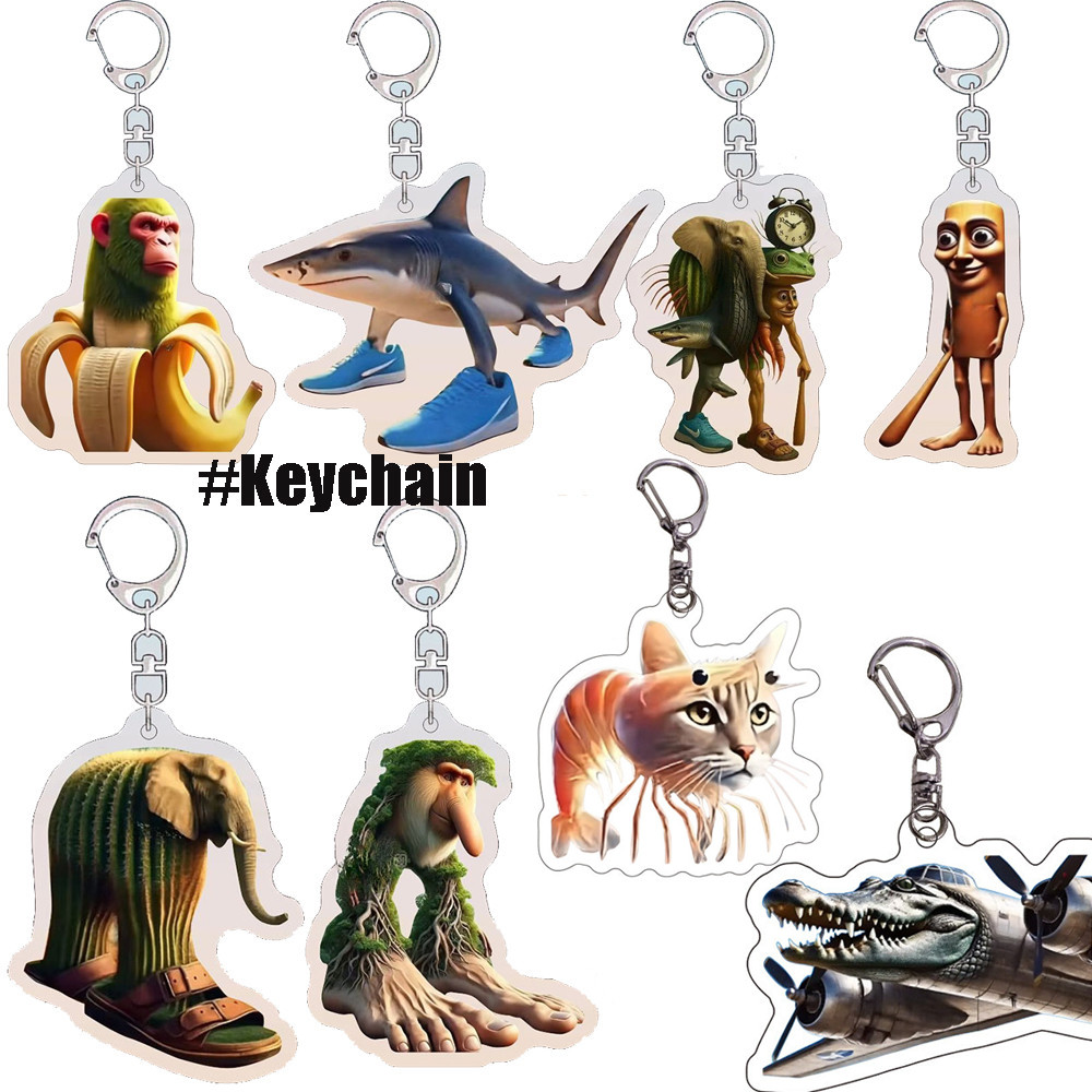 Creative Italian Brainrot Animals Keychains Funny Sigma Skibidi Rizz ...