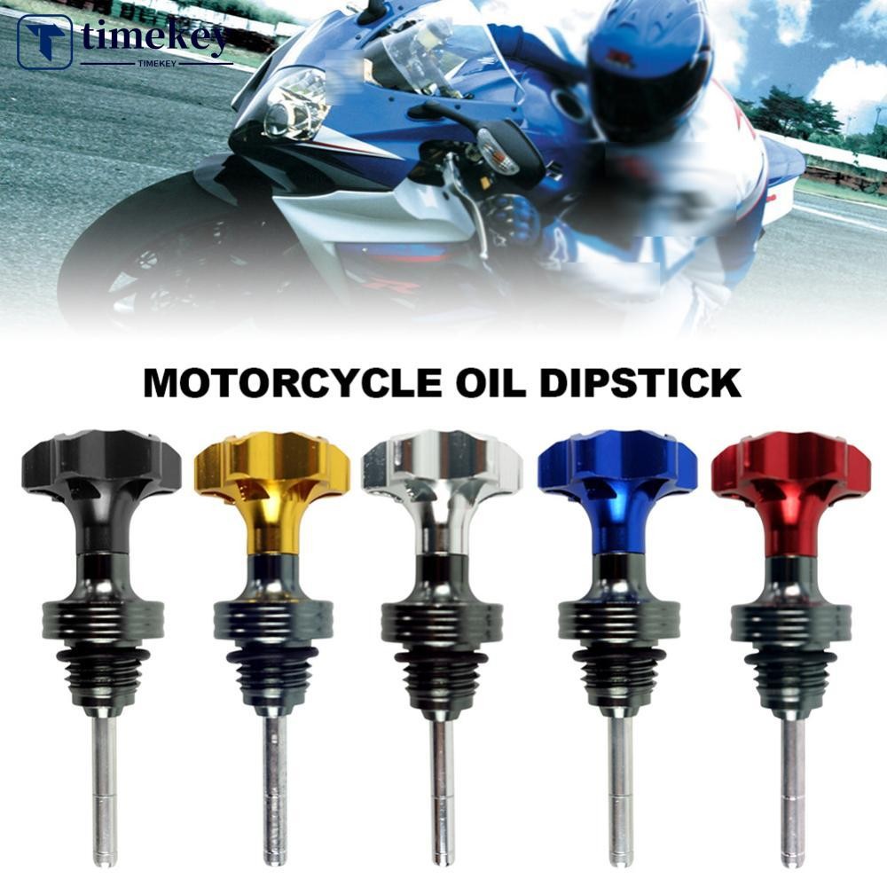 TIMEKEY Aluminum Motorcycle Scooter Engine Oil Dipstick Filler Cap Plug ...
