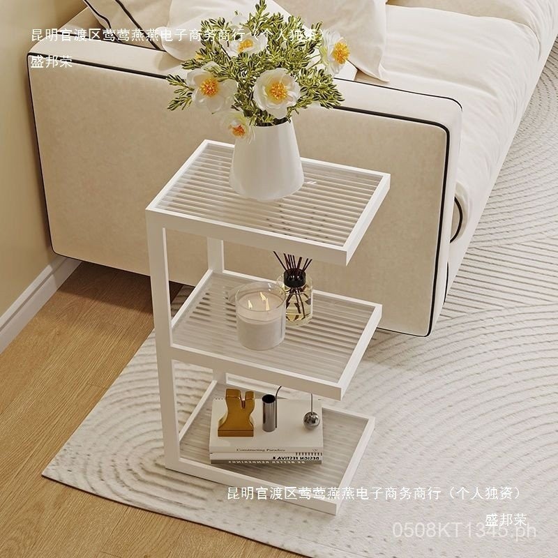 Bedroom Home Luxury Storage Rack Bedside Table Glass Modern Side Table ...