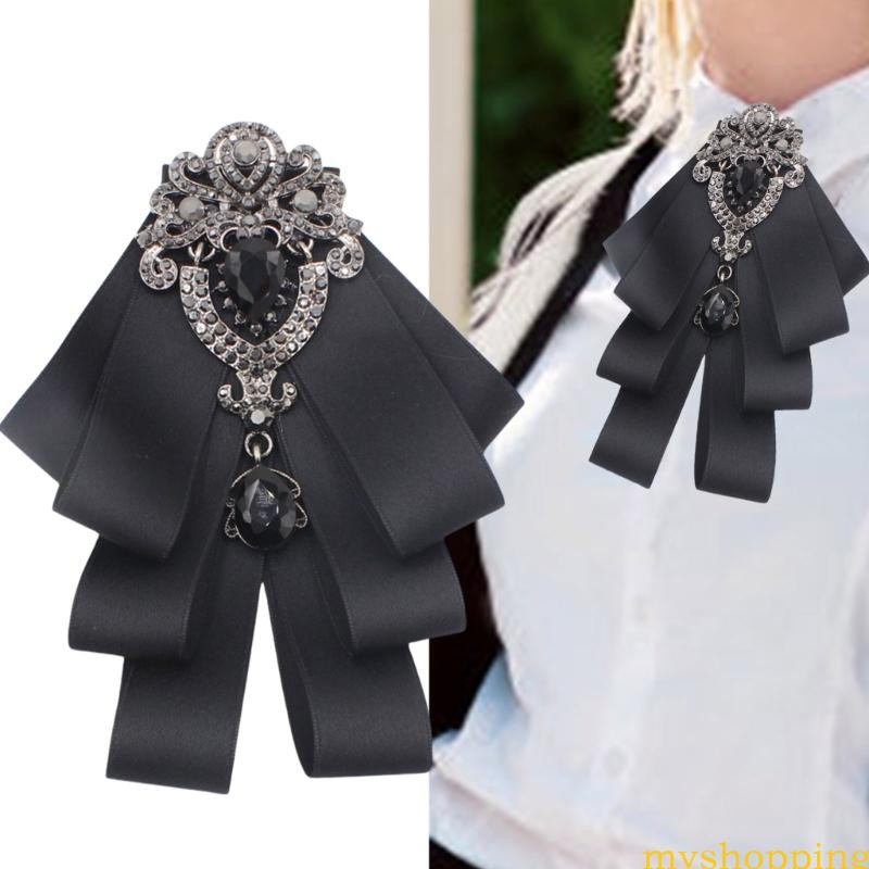 Ivy Ribbon Bowtie Brooch Pin Men Women Wedding Party Pretied Necktie ...