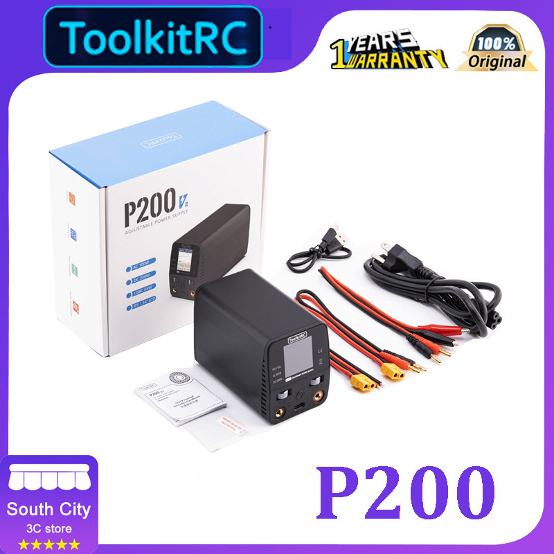 ToolkitRC P200 V2 AC100W DC200W 65W Mini Desktop Fast Charger IPS LCD ...