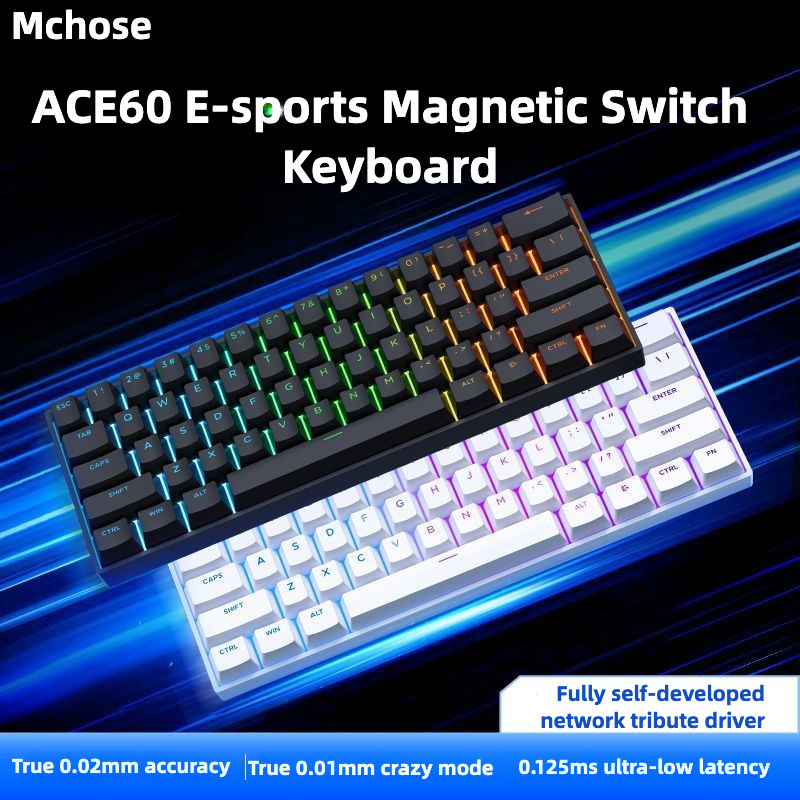 MCHOSE Ace 60 Pro ACE68 Magnetic Switch Rapid Trigger Mechanical Keyboard Wired Gaming Esports ...