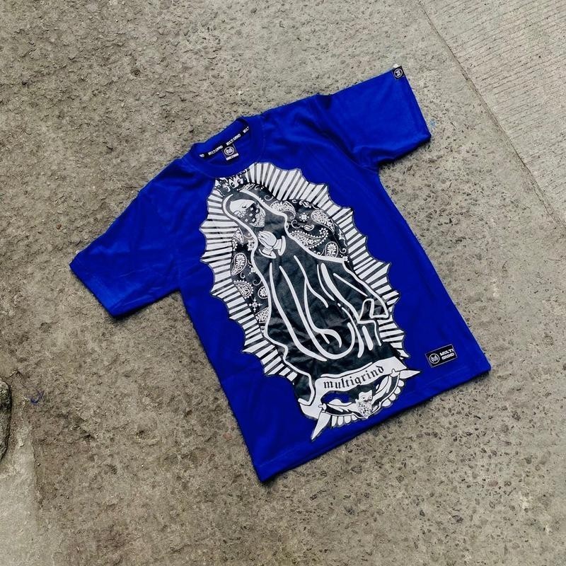 GUADALUPE SHIRT BY MULTIGRIND BLACK BLUE RED T SHIRT CREW NECK | Shopee ...
