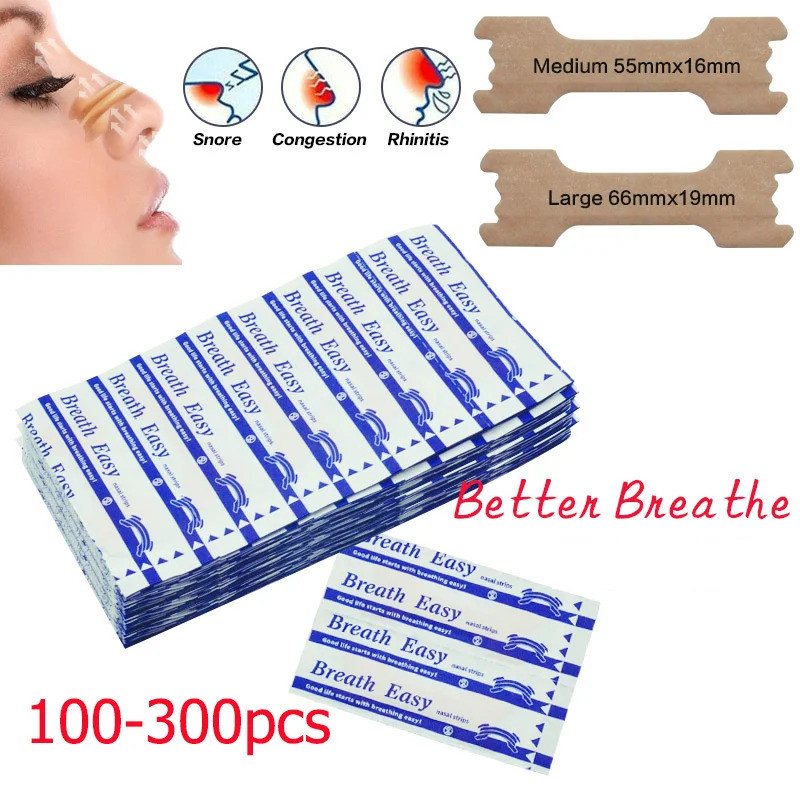 100PCS Breath Nasal Strips Right Aid Stop Snoring Nose Patch Good ...