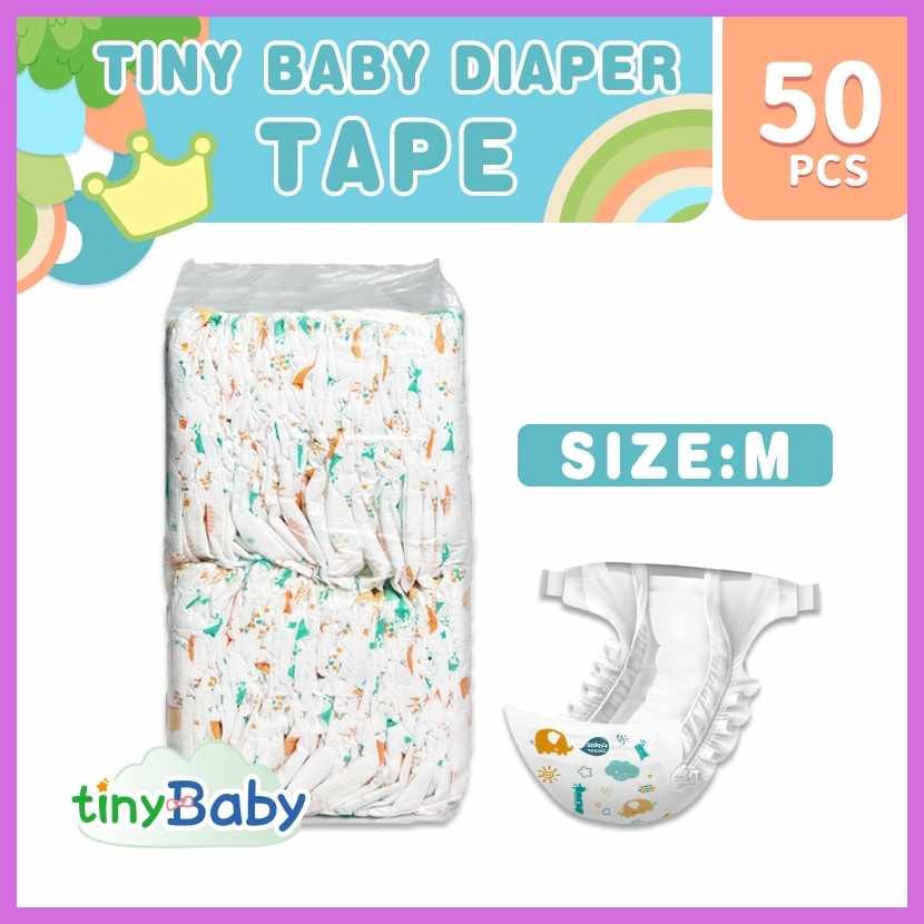 Tiny)Ch!Baby&mA`Diapers;Xw`Korean;fF`Diaper;N`Tape;s`M;F`50pcs | Shopee ...