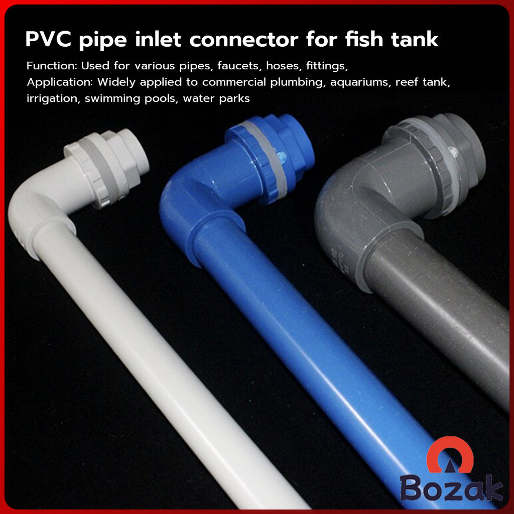 Bozak PVC Pipe Connectors Fish Tank Drain Joints Irrigation Tube 90 ...