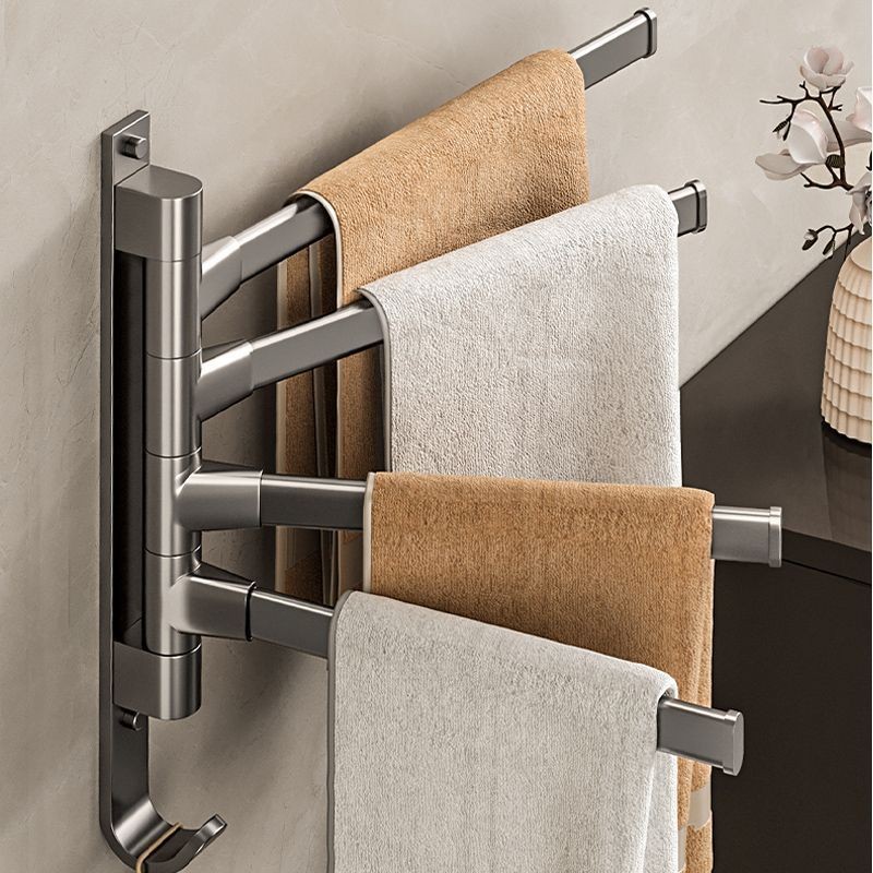 Rotating Towel Rack Toilet Multi-Bar Bath Towel Rack Wall-Mounted ...