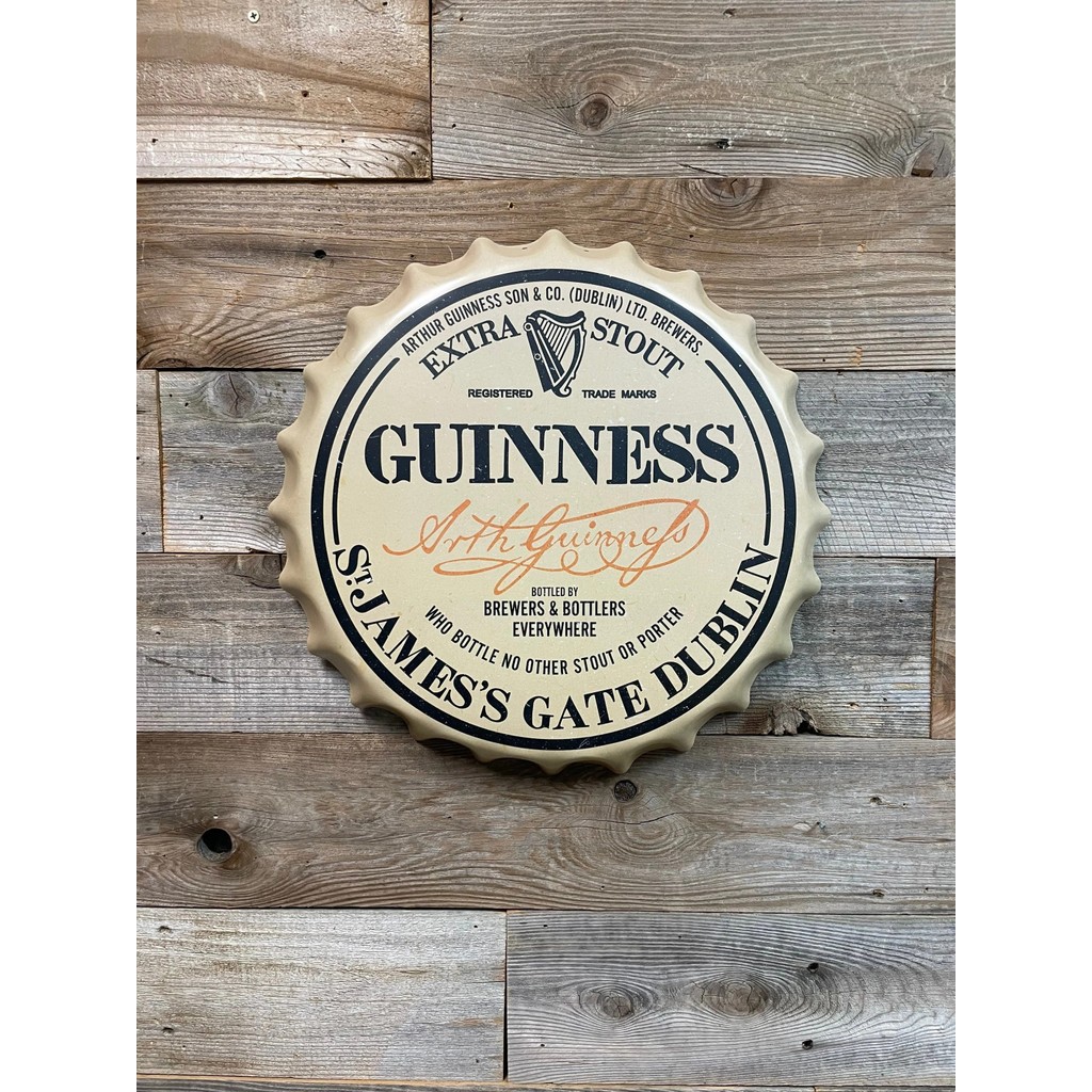Guinness Beer Bottle Cap Round Shaped Metal Sign Wall Decor 35cm ...