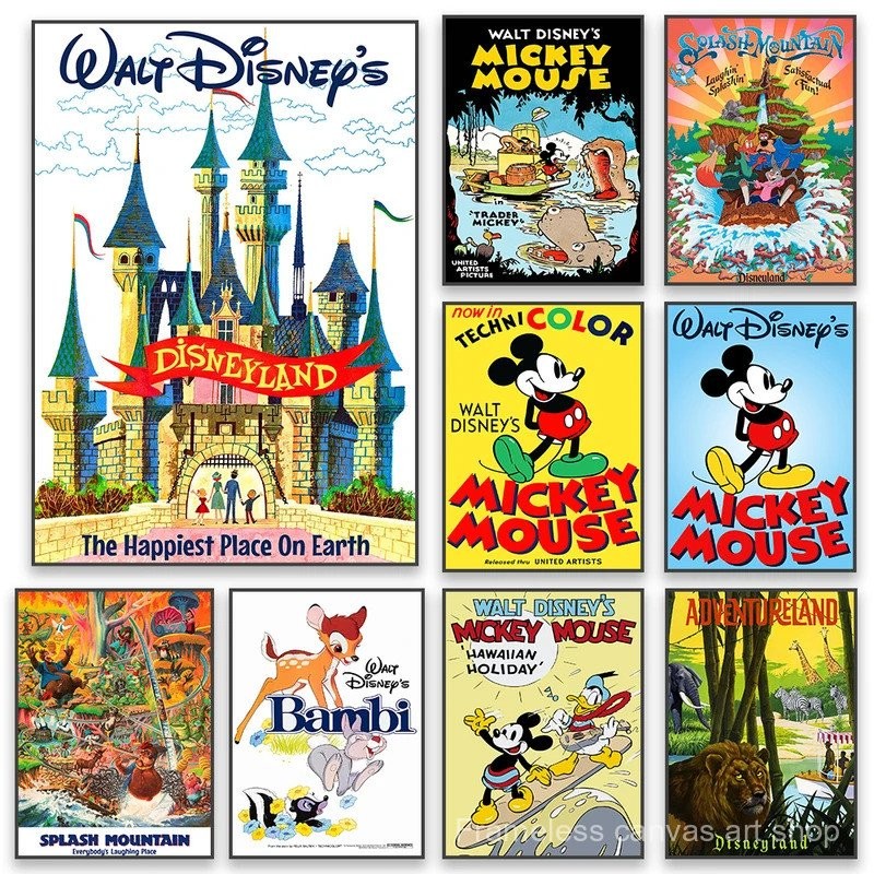 Mickey Mouse Hawaiian Festival Poster Vintage Disney Surfing Donald ...