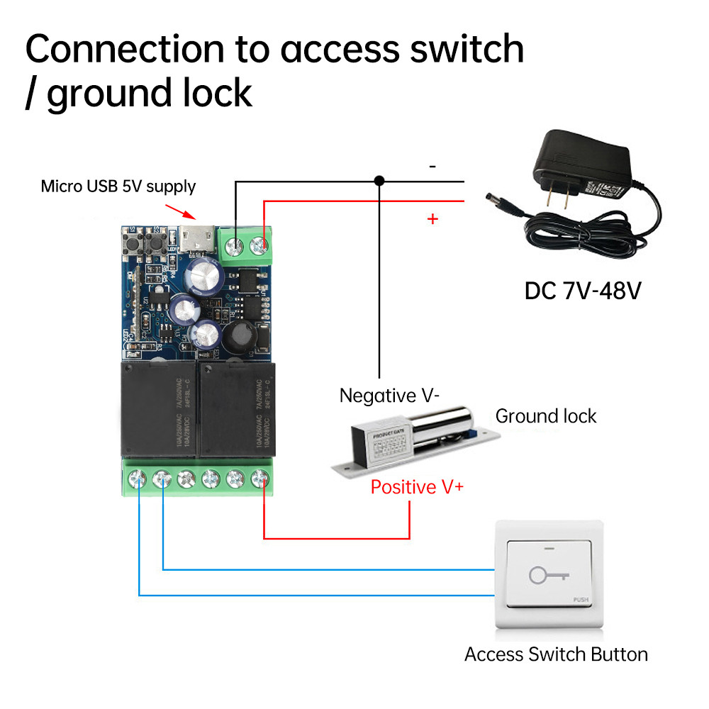 Pcbfun DC5V Works with Ewelink Smart WIFI Switch On/Off Two Relays ...