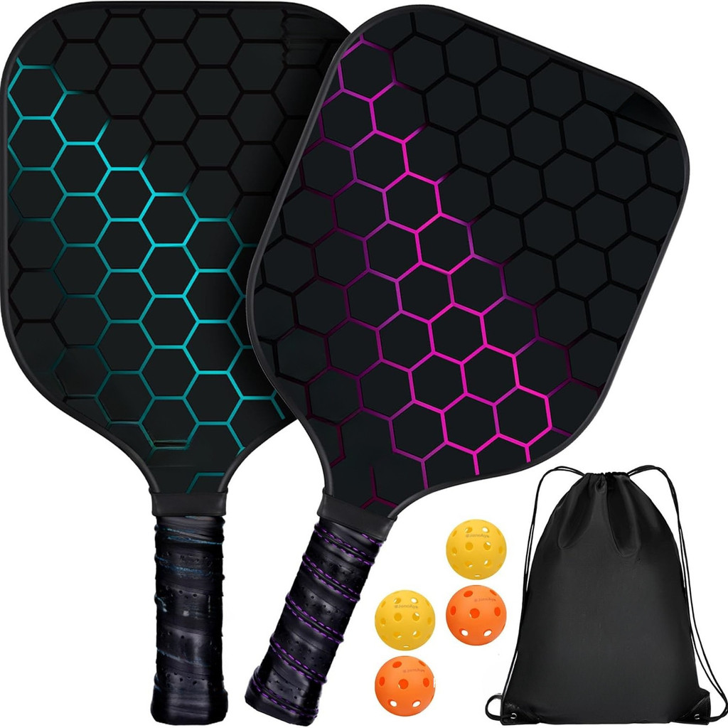 Pickle Fiber Handle Grip pickleball, Full Set Racket pickleball Balance ...