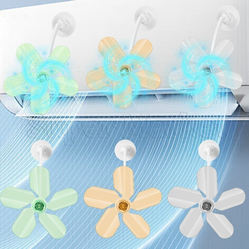 3Pcs Wall Mounted Conditioning Guide Fan - Windmill Shaped Anti Direct ...