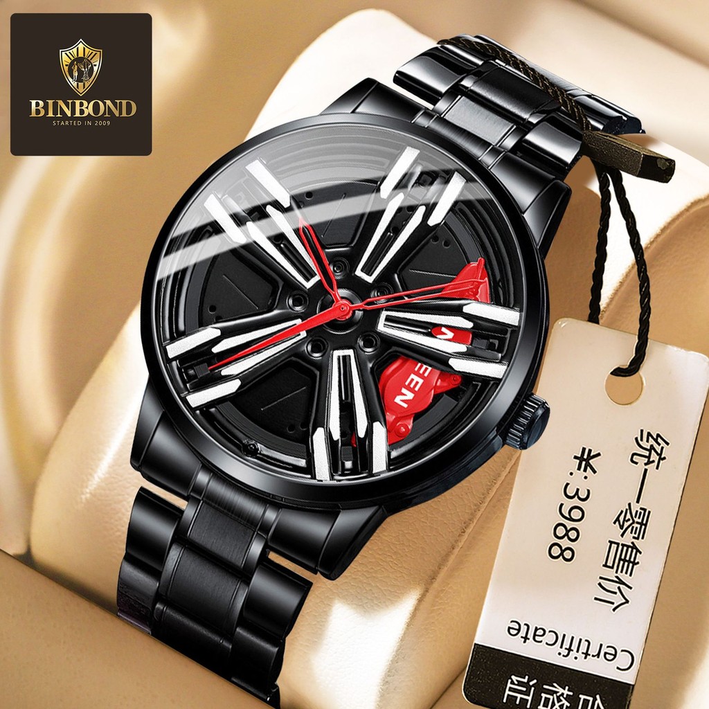 FNGEEN Watch For Men Original Locomotive Rotating Wheel Three ...