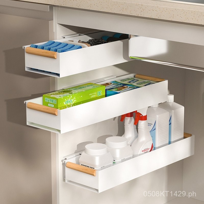 Side-Mounted Kitchen Pull-Out Basket Storage Box Narrow Under-Sink ...