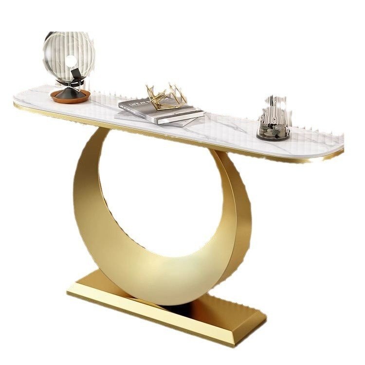Wall-Mounted Light Luxury Rock Slab Modern Minimalist Entryway Console ...