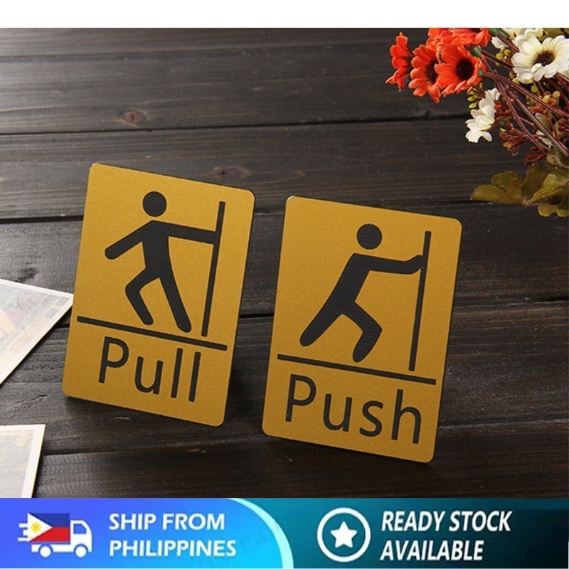 [COD] 1 pair Push Pull Stickers Sign Self-Adhesive Door Decal for ...