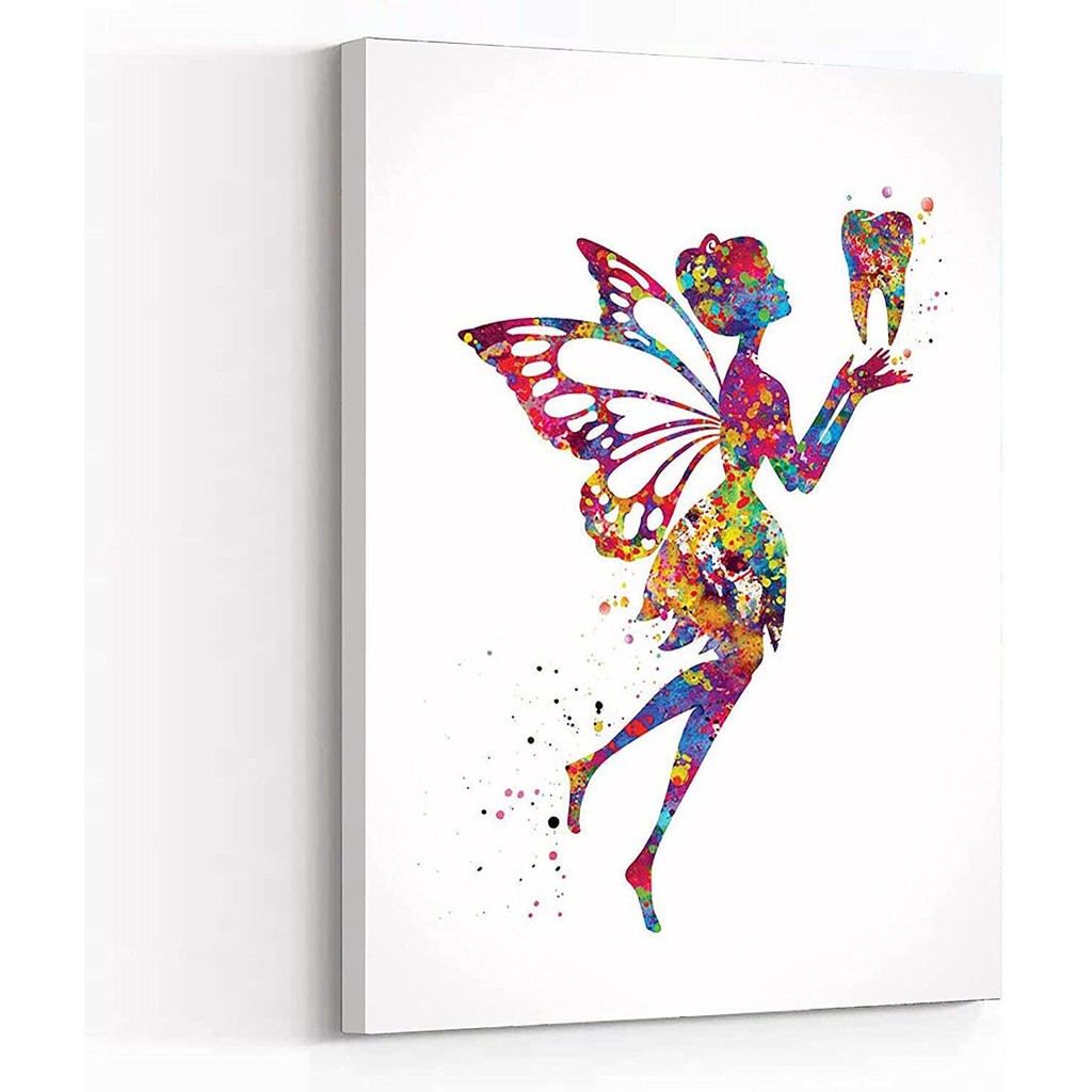 GG+Large Canvas Wall Art Tooth Fairy Watercolor Print Dental Art ...