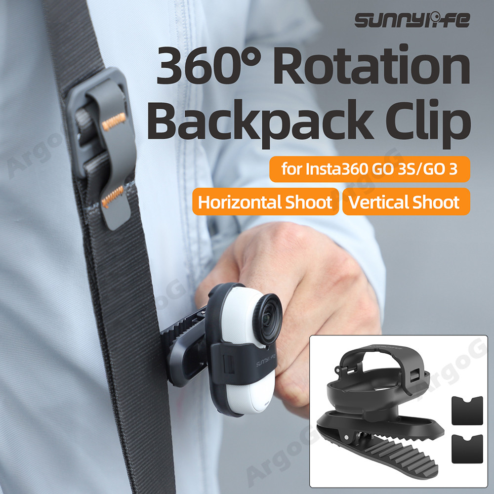 Sunnylife Backpack Clip Mount For Insta360 GO 3S/GO 3 360° Rotatable ...