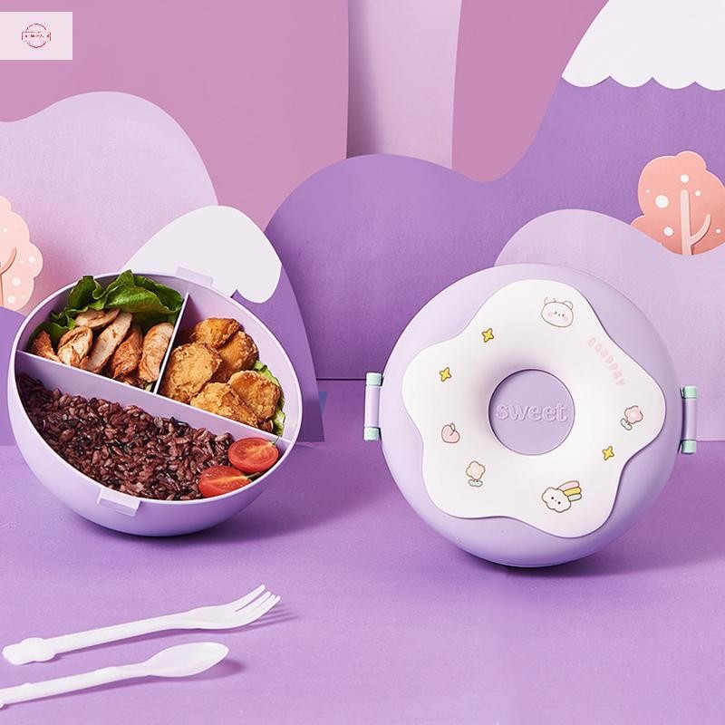 Sun Lunch Box For Kid School Child Snack Box Donut Cartoon Leakproof ...