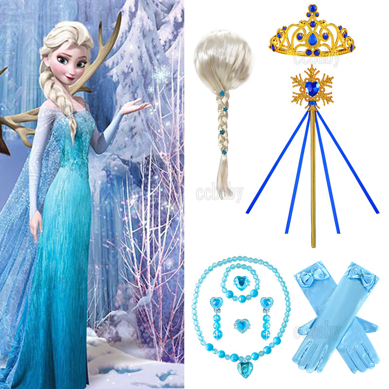 Elsa Princess Dress Up Kids Girl Accessories Performance Crown Magic ...
