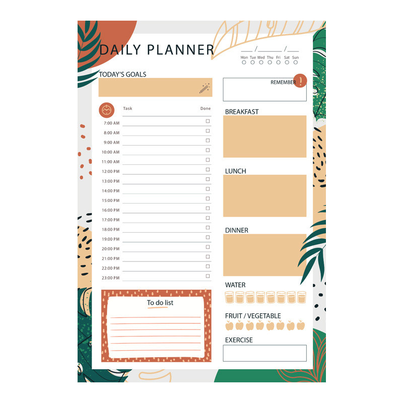 50 sheets A5 Schedule Notebooks Magnetic To Do List Sticky Note Daily ...