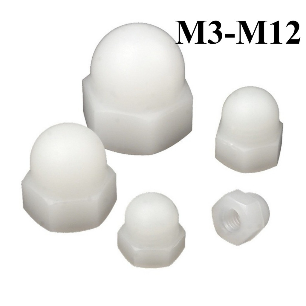 Nylon White/Black Cap Nut M3-M12 | Shopee Philippines