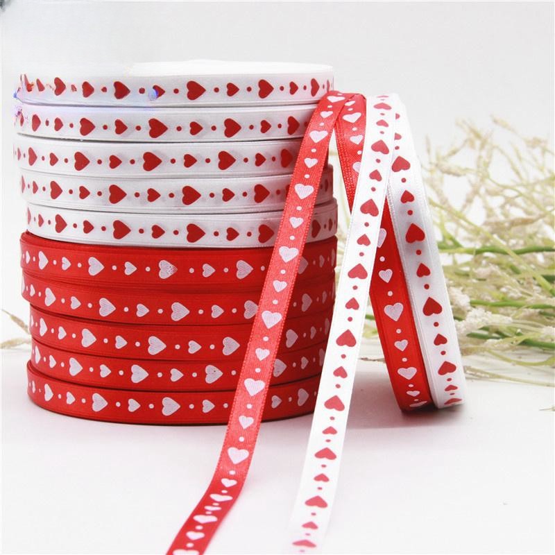 1 roll of 1cm wide heart-shaped ribbon, length 50 yards/roll of large ...