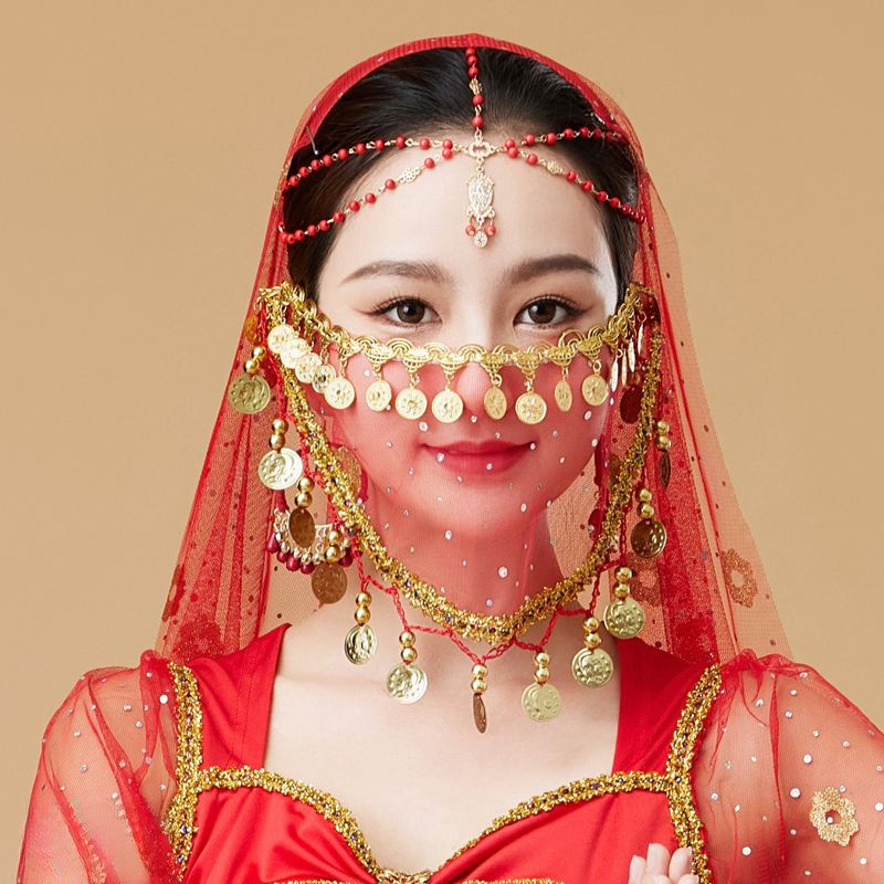 Indian Dance Veil Belly Dance Plum Veil Dance Face Veil Ancient Style ...