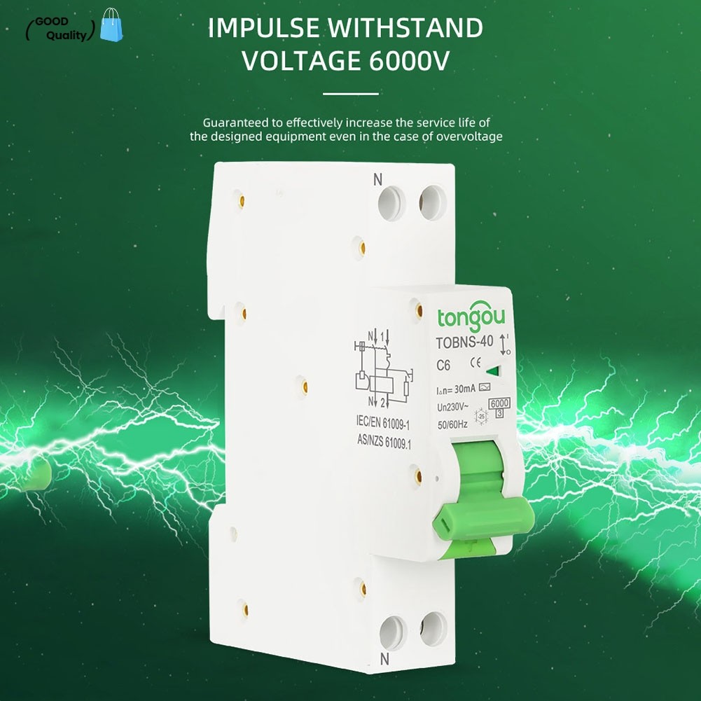 Type A Curve B RCBO 6KA 18mm 30mA 1P+N Leakage Circuit Breaker with Over Current | Shopee ...