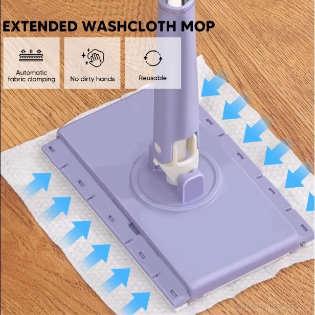 Portable Press Style Tissue Cloth Mop Stick Set 113cm Length Practical ...