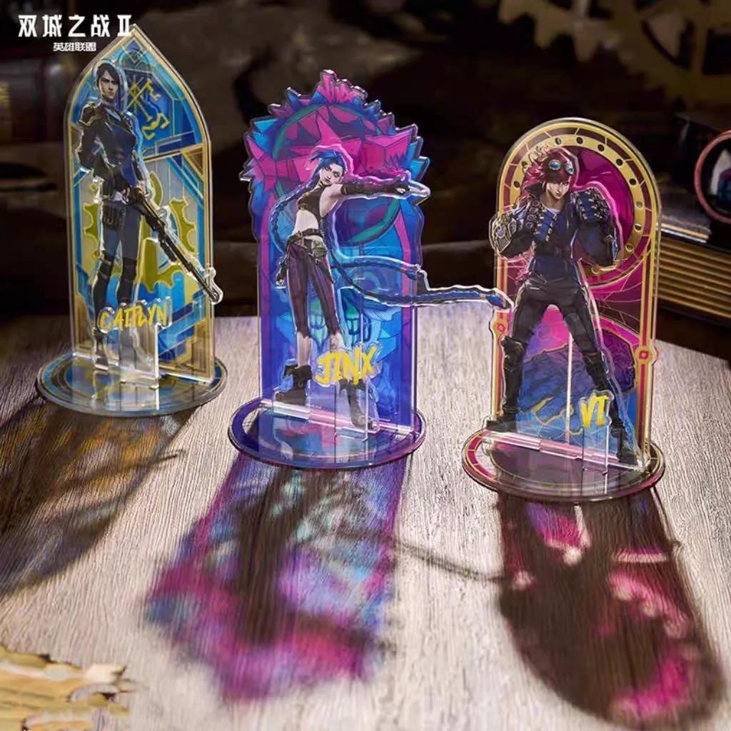 LOL Stained Window Acrylic Stand JINX VI Caitlyn Figure Display Game ...
