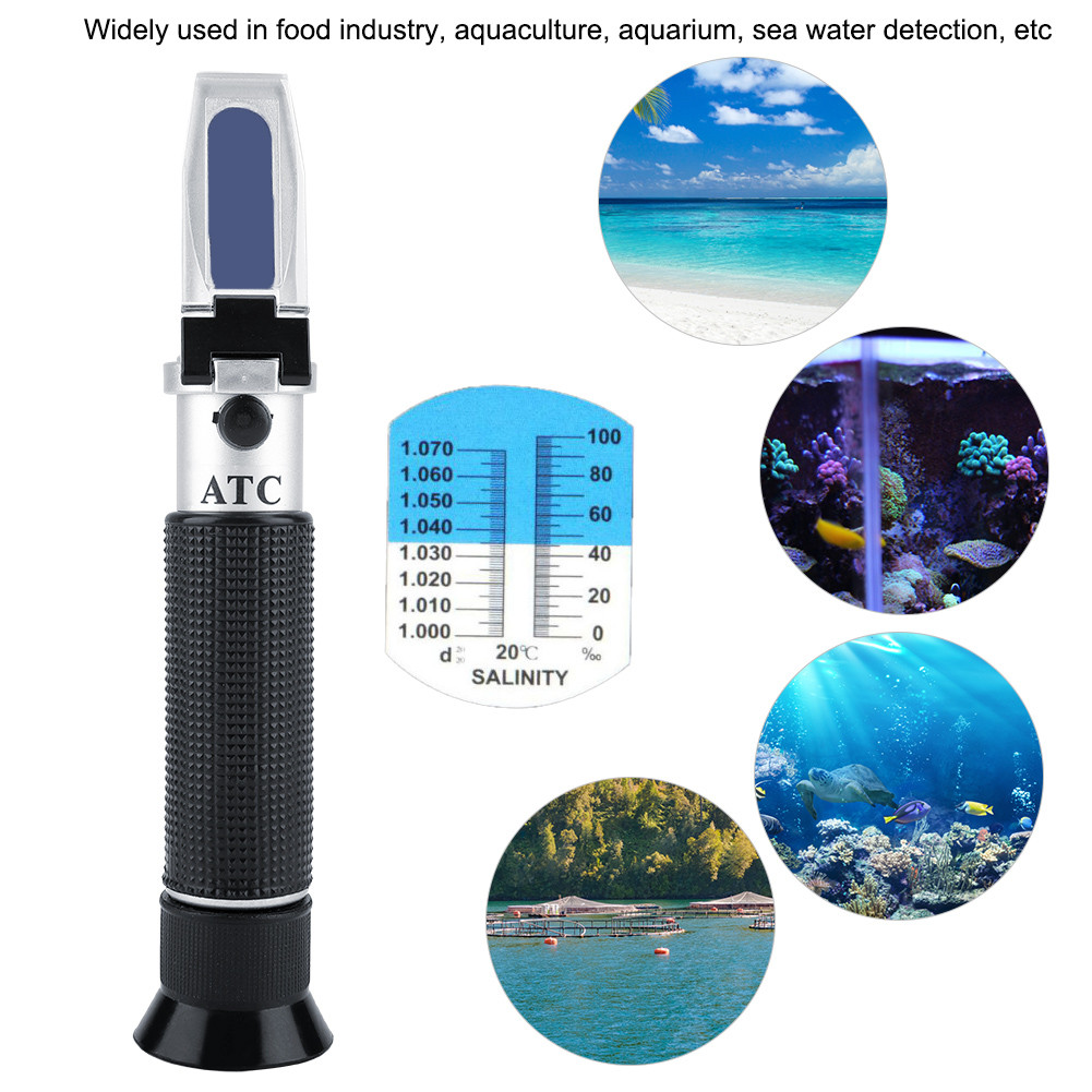 Bestchoices Handheld 0-100% Salinity Refractometer Salinometer Sea ...